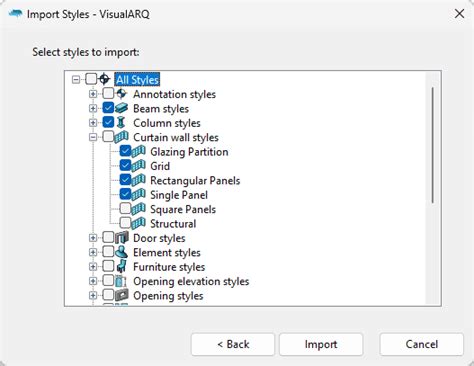 Styles Import Visualarq Help