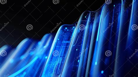 Abstract Blue Translucent Wave High Tech Glossy 3d Chart For Analytics And Wallpaper Stock