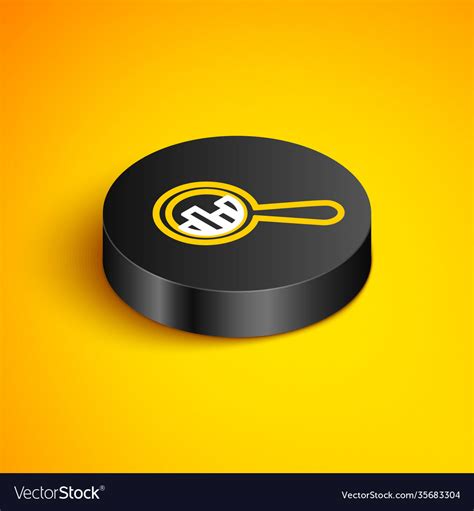 Isometric Line Magnifying Glass And Data Analysis Vector Image