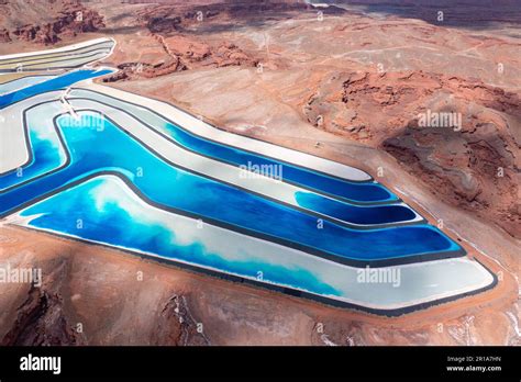 Evaporation Ponds At A Potash Mine Using A Solution Mining Method For