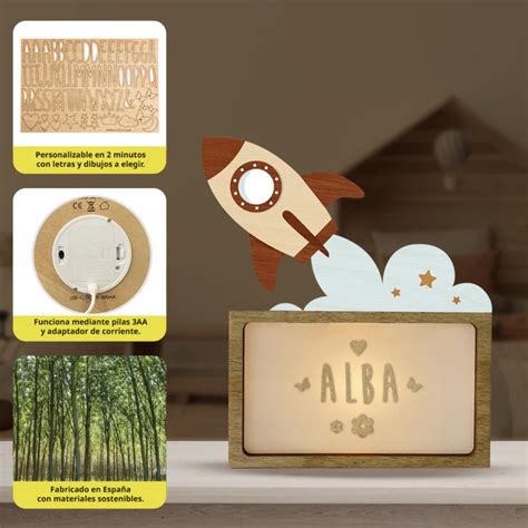 Lampara Personalizable Cohete