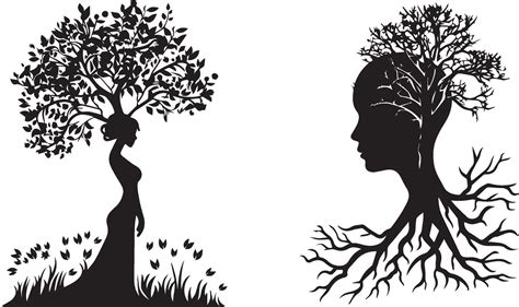 Woman Tree Shape 55597586 Vector Art At Vecteezy