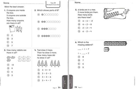 Beginning Addition Multiple Choice Test Multiple Choice Test