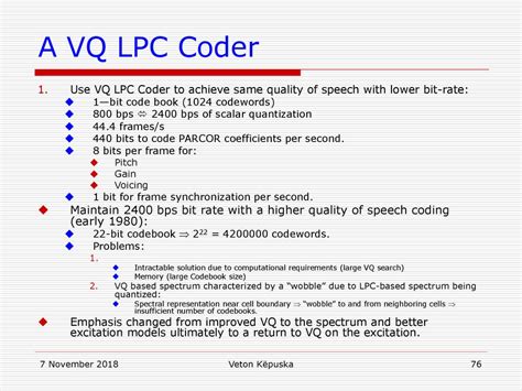 Digital Systems Hardware Organization And Design Speech Coding Ppt Download