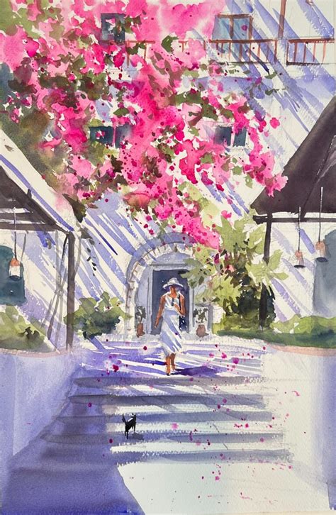 『水彩画・花のある風景の描き方②』初心者にも分かりやすく解説！ 矢野元晴水彩アトリエ