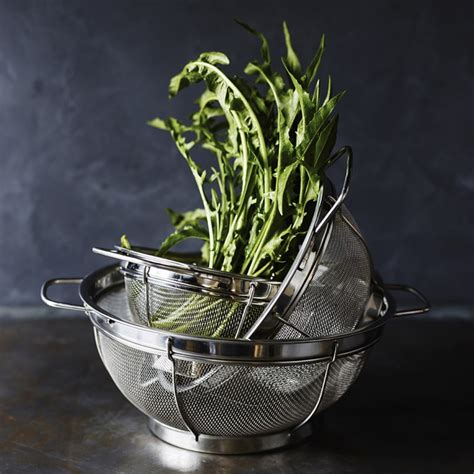 Stainless Steel 3 Piece Mesh Colander Set Williams Sonoma