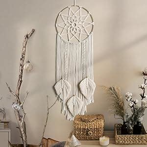 Lomohoo Boho Dream Catchers For Bedroom Macrame Woven Wall Hanging
