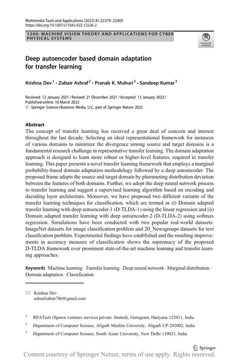 Deep Autoencoder Based Domain Adaptation For Transfer Learning