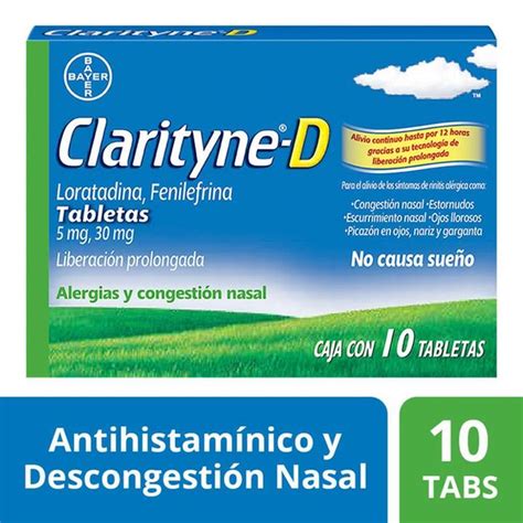 Bayer Clarityne D Antialergico Descongestivo Con 10 Pz H E B México