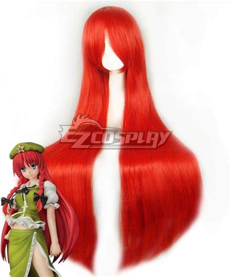 Touhou Project Hong Meiling Red Cosplay Wig