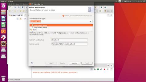 1604 Ubuntu 16 Eclipse Marse Unable To Add Apache Tomcat Ask