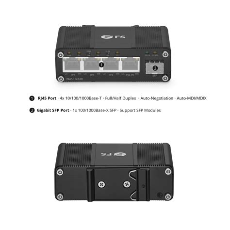 Unmanaged 4 X 10 100 1000base T Rj45 To 1 X 100 1000base X Sfp Gigabit