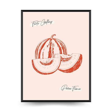 Plantilla De Carteles De Frutas Abstractas Estilo Minimalista Moderno Y