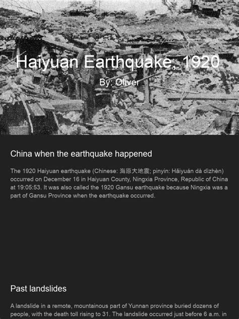 Haiyuan Earthquake 1920 Pdf