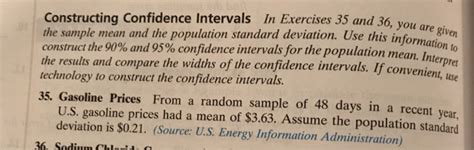 Solved Constructing Confidence Intervals In Exercises And Chegg