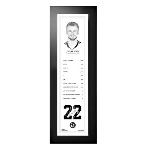 Nhl Legends 6 X 22 Frame 2022 Daniel Sedin Hockey Hall Of Fame