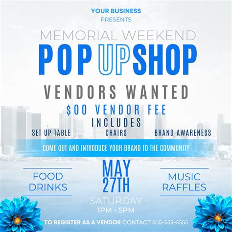 Editable Flyer Template Pop Up Shop Spring Pop Up Shop Summer Pop Up