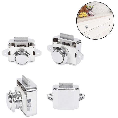 Push Button Latch Push Door Lock Latch Kit 5 Pcs Keyless For Wardrobe
