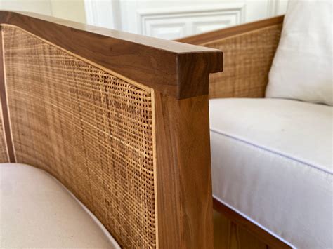 Flexform Mozart Bouclé Rattan Cane Lounge Armchairs Pair Italy At 1stdibs