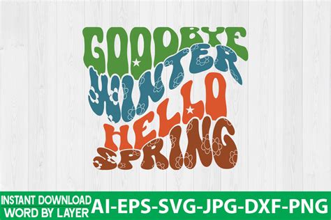 Goodbye Winter Hello Spring Retro Design Graphic By Jpstock · Creative