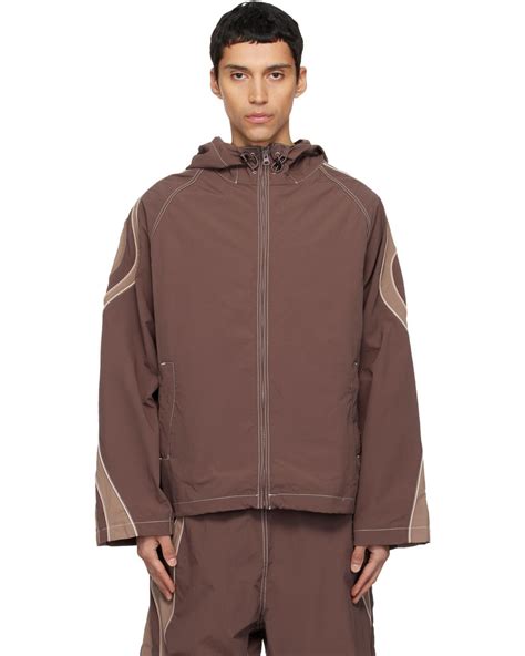 Erl Ufo Track Jacket In Brown For Men Lyst Uk