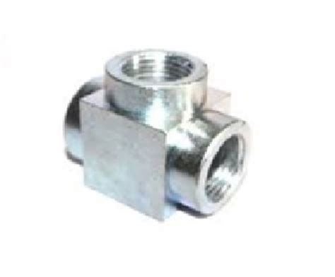 Straight Threaded Ms Hydraulic Tee For Pneumatic Pipe Fittings At Rs