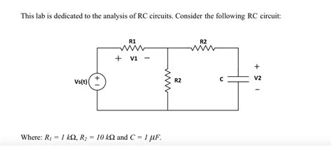 Solved This Lab Is Dedicated To The Analysis Of RC Circuits Chegg