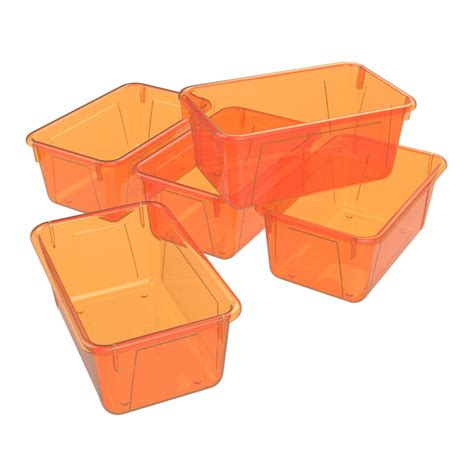 Small Cubby Bin Tint Orange Storex