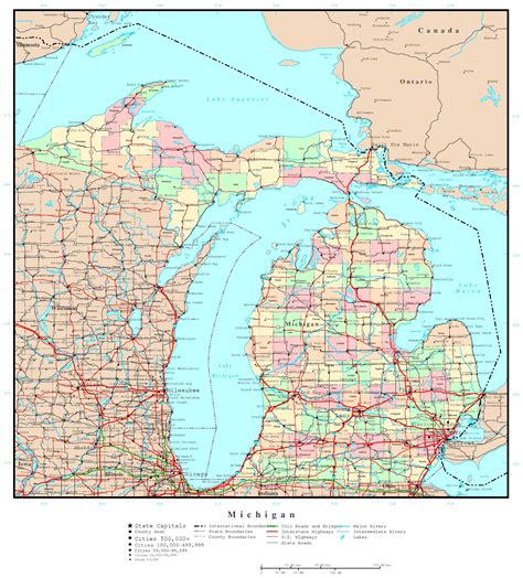 Michigan Printable Map Printable Free Templates
