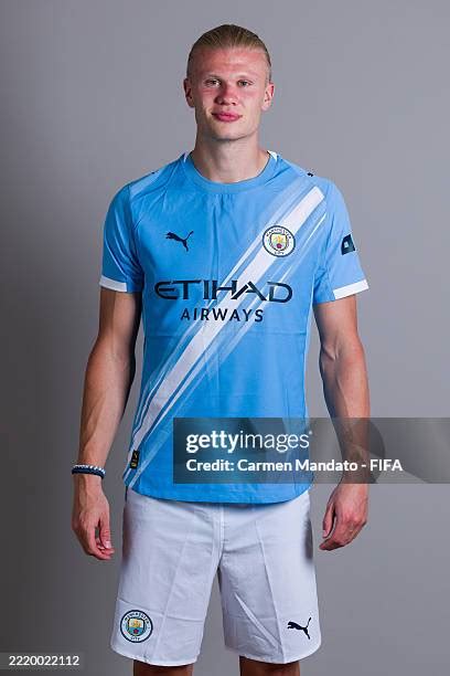 Erling Haaland Of Manchester City Poses For A Portrait During The