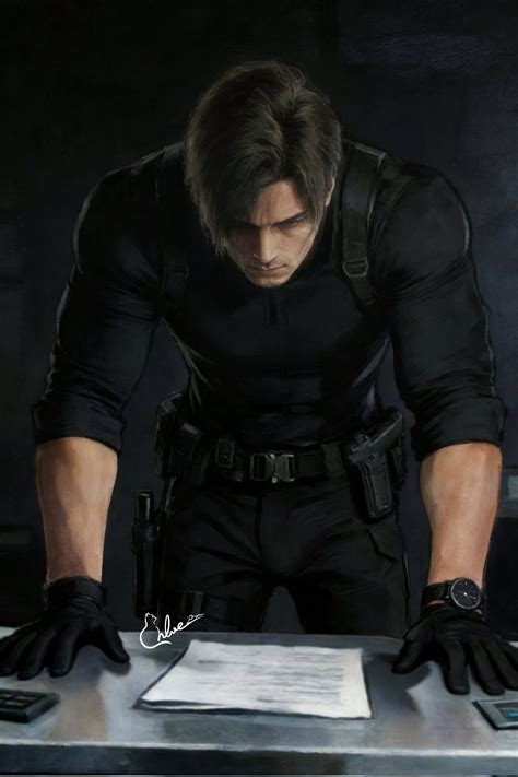 Leon Kennedy Fan Art Credit Taekookie414 Witchsamlizzie On Tumblr