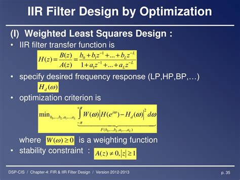 Ppt Dsp Cis Chapter 4 Fir And Iir Filter Design Powerpoint Presentation Id3533514