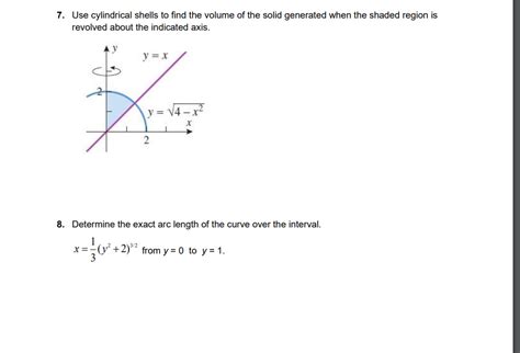 Solved 7 Use Cylindrical Shells To Find The Vol Solutioninn