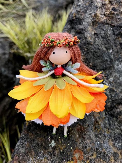 Handmade Flower Fairy Doll With Flower Crown Fairy Rag Doll Fairy