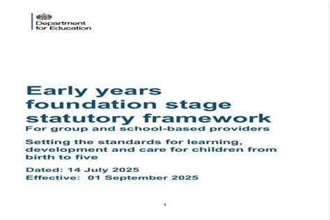 New Early Years Foundation Stage Eyfs Statutory Framework Effective