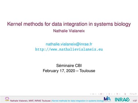 Kernel Methods For Data Integration In Systems Biology Pdf
