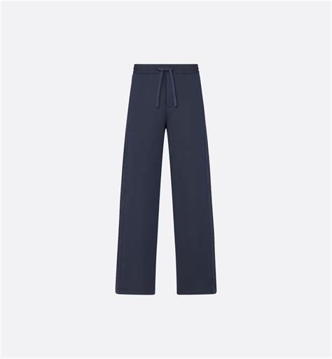 Pantaloni Sportivi Dior Oblique Jersey Di Misto Cotone Blu Navy Dior