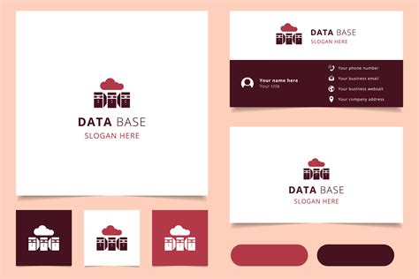 Data Base Logo Design With Editable Slogan Branding Book And Business