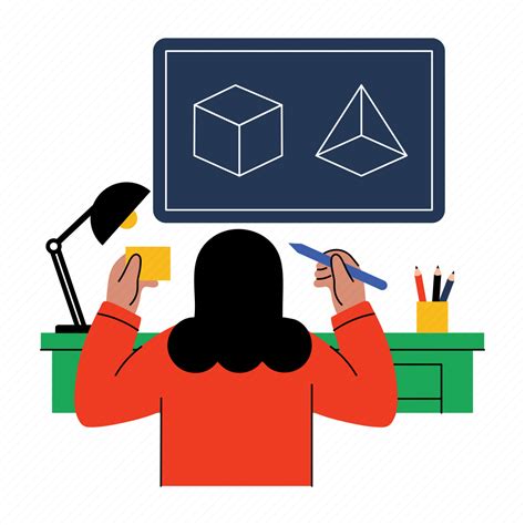 Studying Geometry Class Lesson Learning Illustration Download On