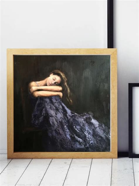 Woman Original Painting Girl Painting Female Wall Art Figurative