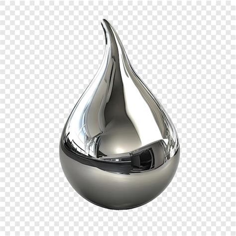 Shiny Silver Drop Premium Ai Generated Psd