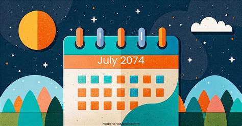 Printable July 2074 Calendar Make A Calendar