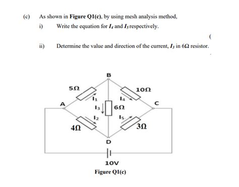 solved c as shown in figure q1 c by using mesh analysis
