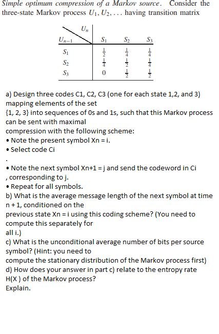 Solved Simple Optimum Compression Of A Markov Source