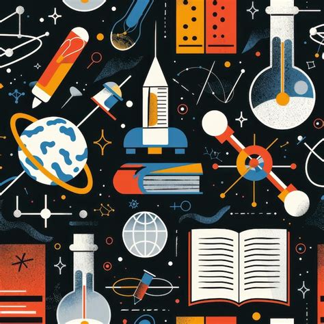 Premium Photo Science And Technology Seamless Pattern