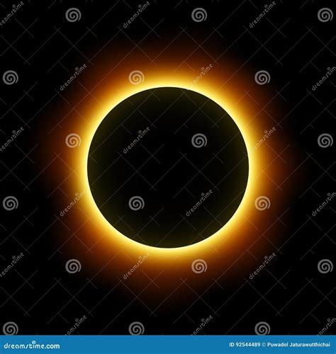 Total Eclipse Of The Sun Vector Stock Vector Illustration Of