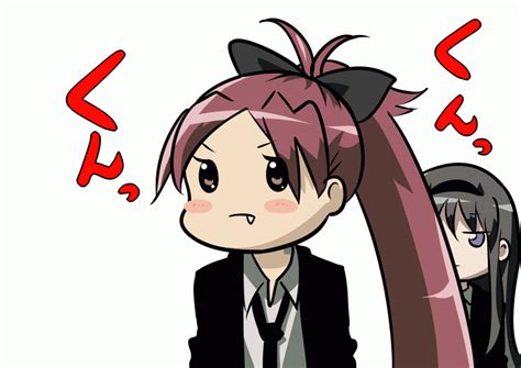 Safebooru 2girls Akemi Homura Animated Animated  Black Hair Blush