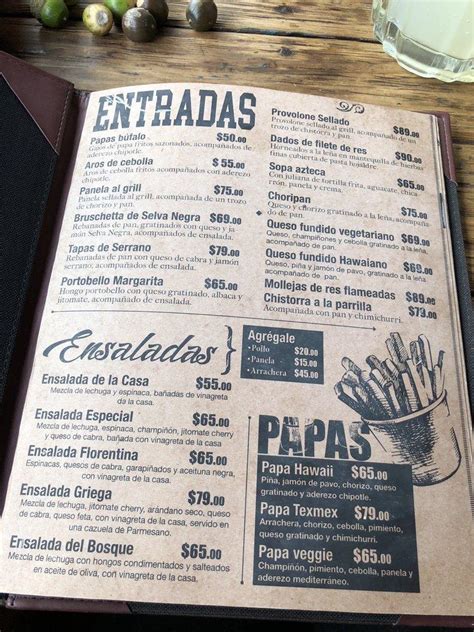 Menu At El Tapanco Pizzeria Mascota C Francisco I Madero 53