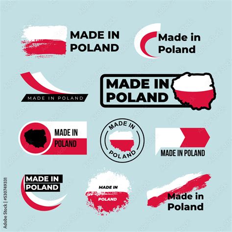 Icon Made In Poland Icon With Poland Flag Map For Different Backgrounds Vector Illustration