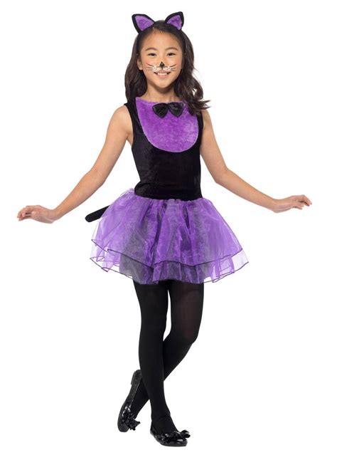 Cute Cat Girls Costume Girls Purple Cat Tutu Halloween Costume